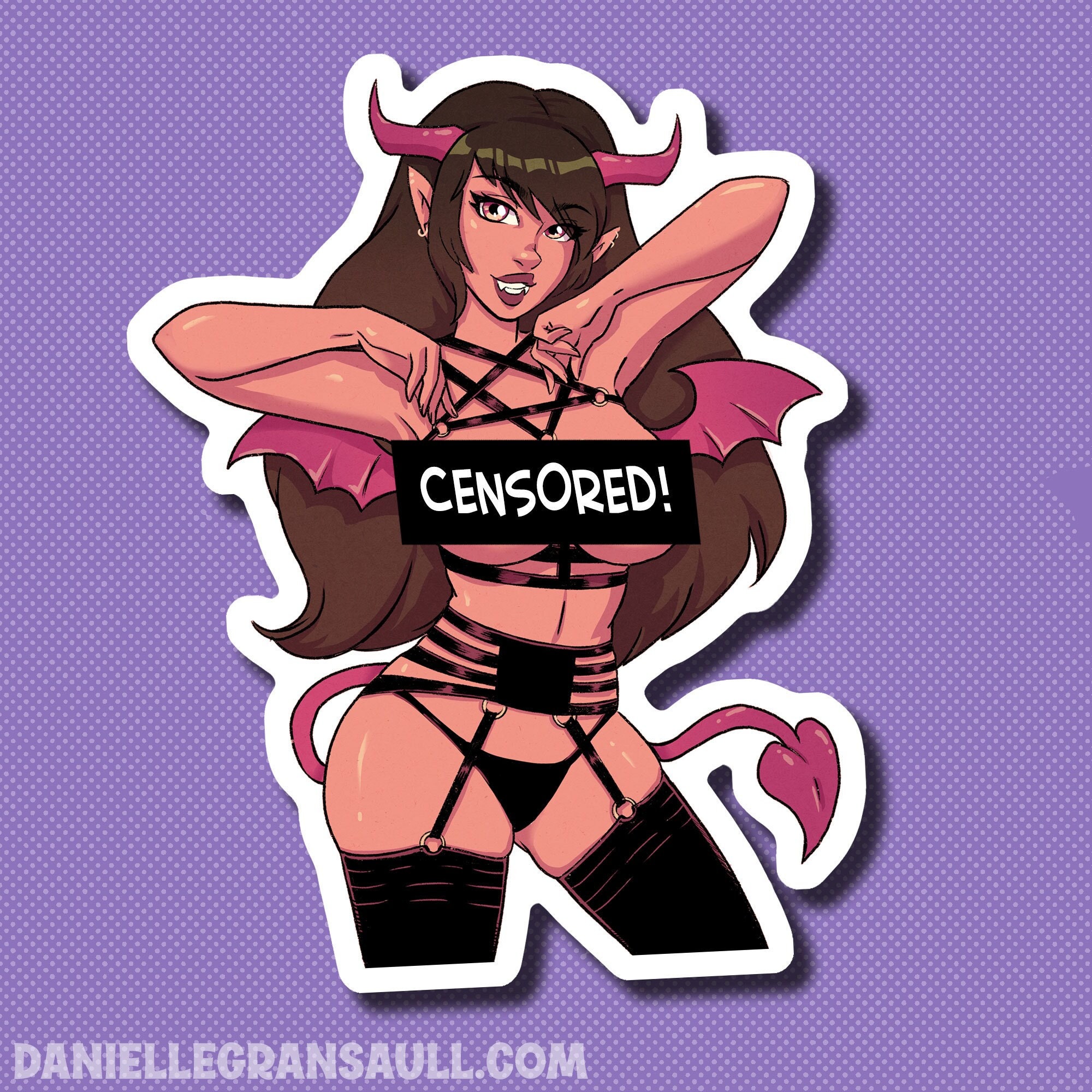 Succubus BDSM NSFW Mature Risque Adult Nudie Sticker Sexy Cute Pin-up ...