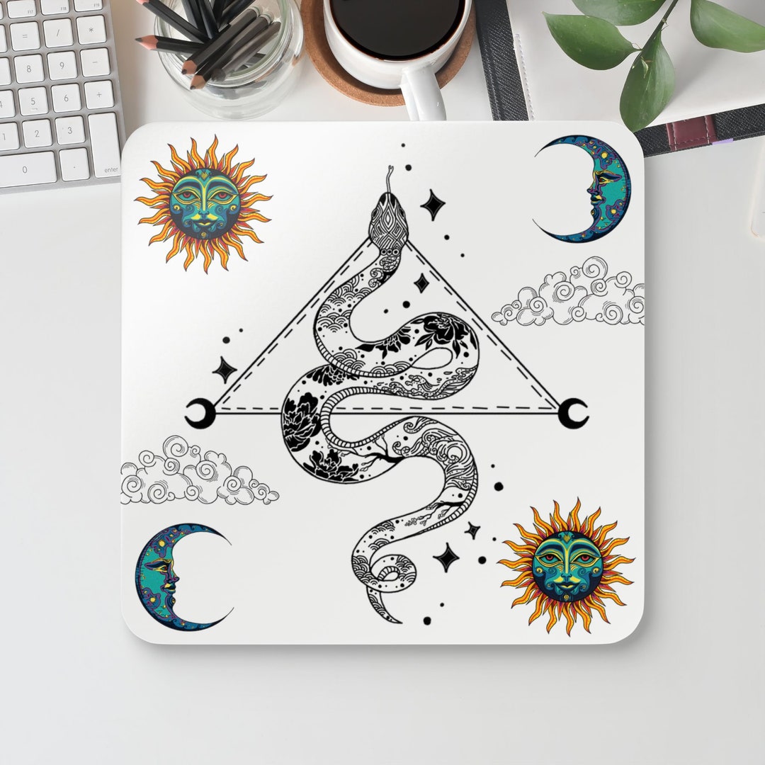 Sun, Moon and Snake Coaster Set - Etsy