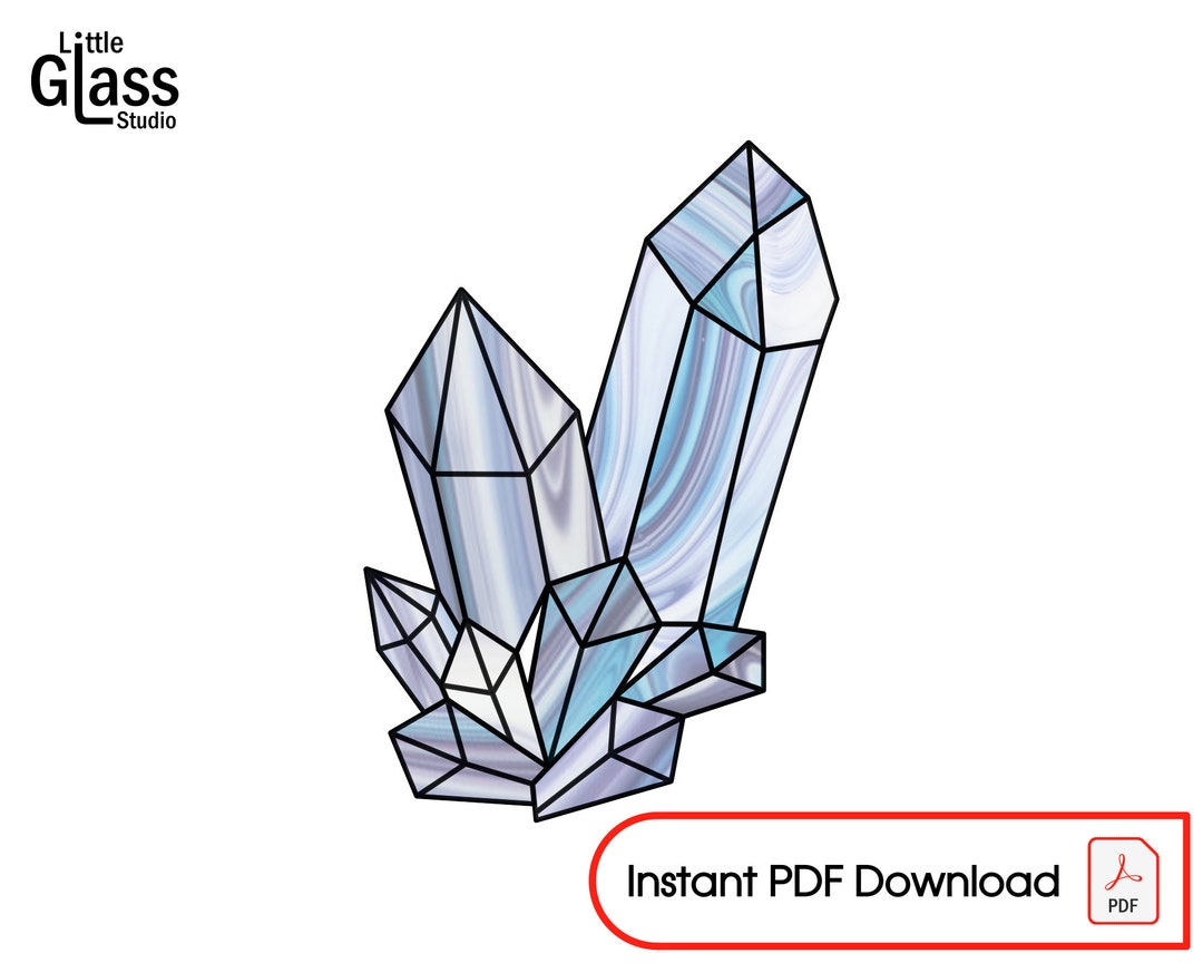 Stained Glass Pattern - Crystals Difficult | Instant Download | Digital ...