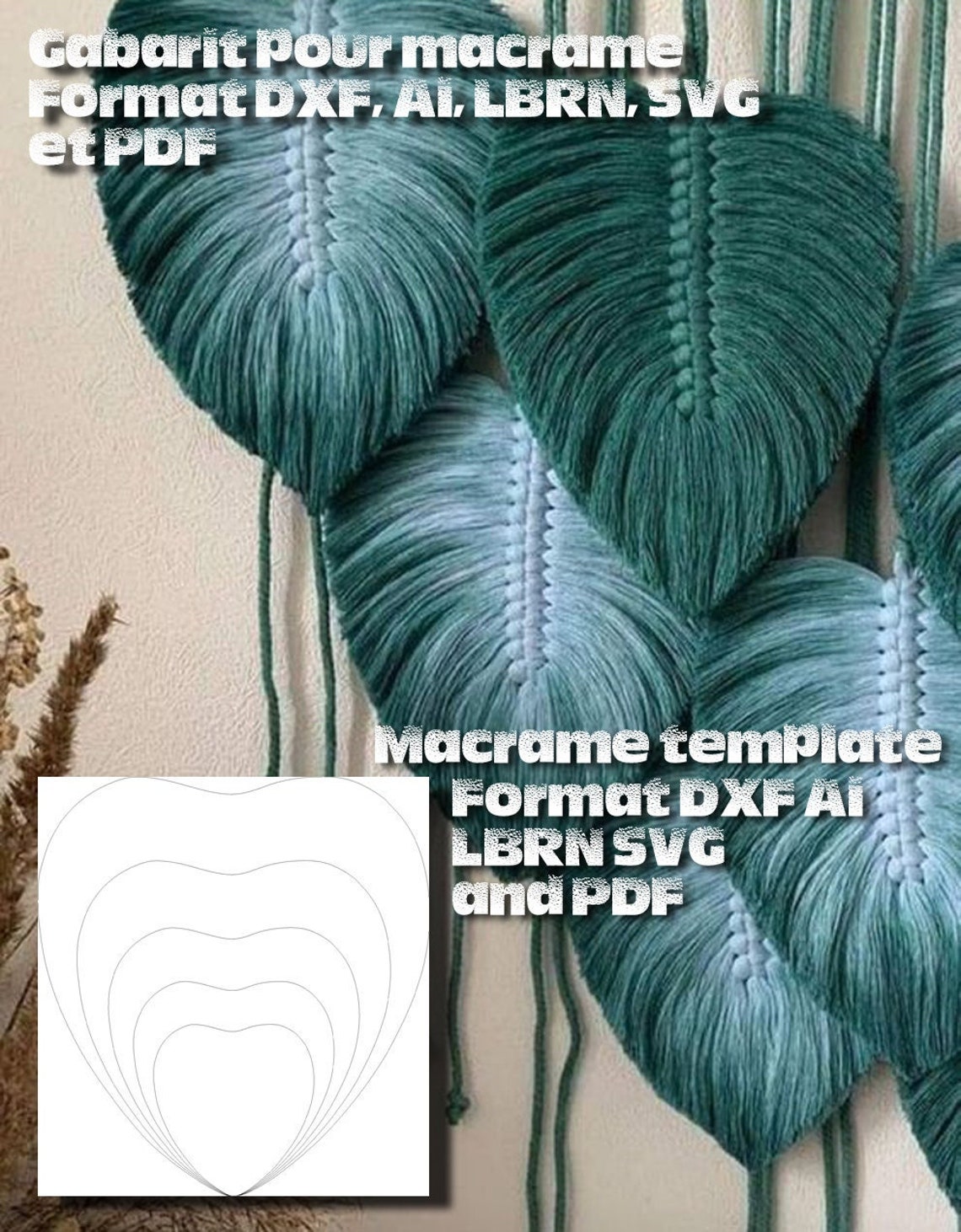 Cutting Template for Macramé Leaf - Etsy