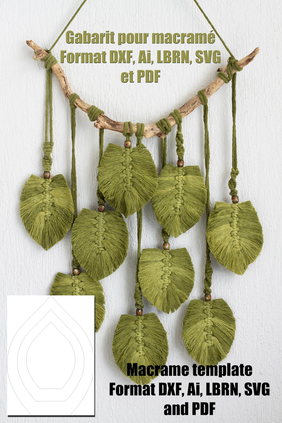 Macrame Leaf Cutting Template - Etsy