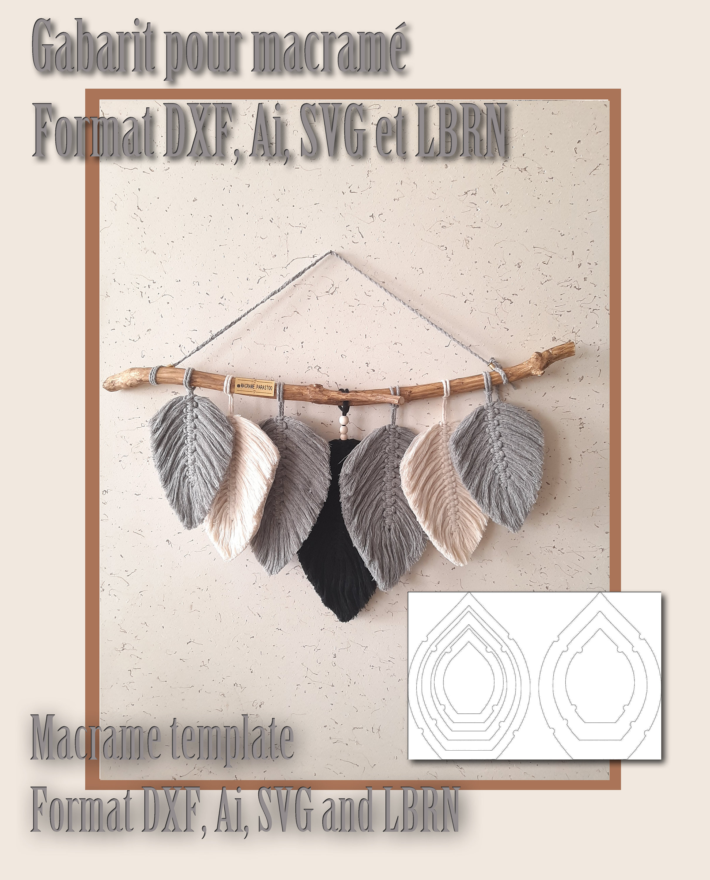 Macrame Leaf Cutting Template - Etsy
