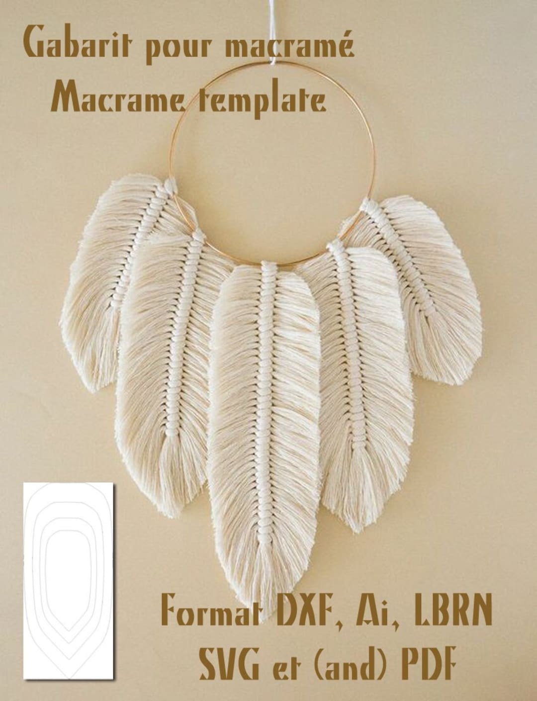 Cutting Template for Macrame Leaf - Etsy