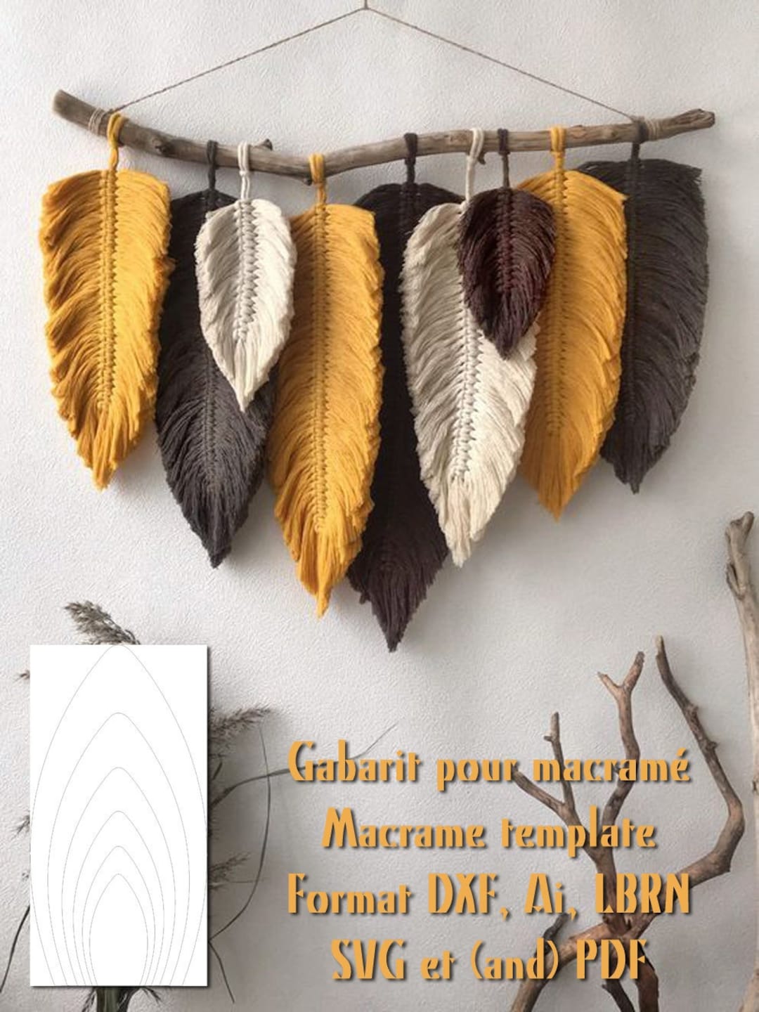 Macrame Leaf Cutting Template - Etsy