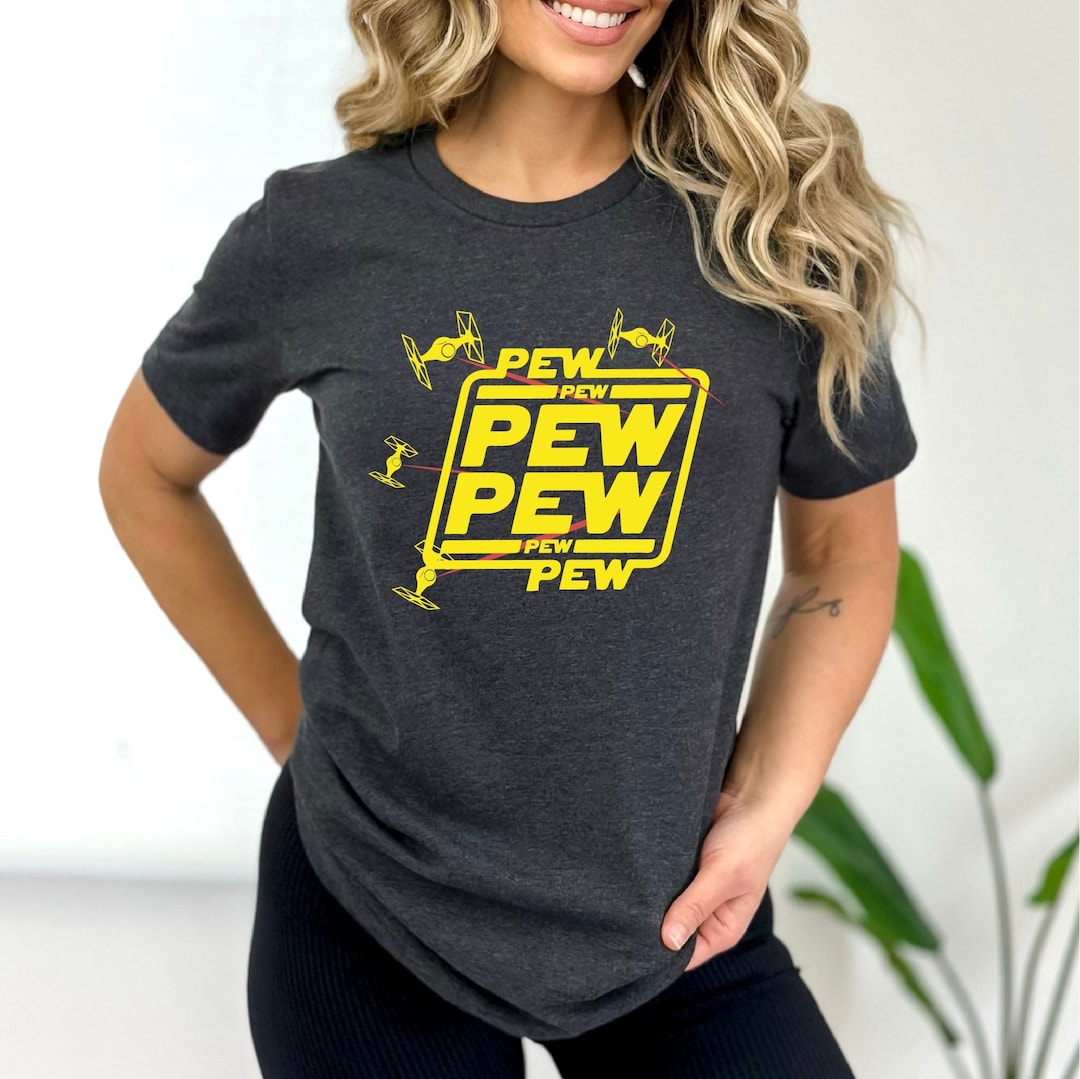 Pew Pew Star Wars Cartoon T-shirt: Unisex Galaxy Tee - Etsy