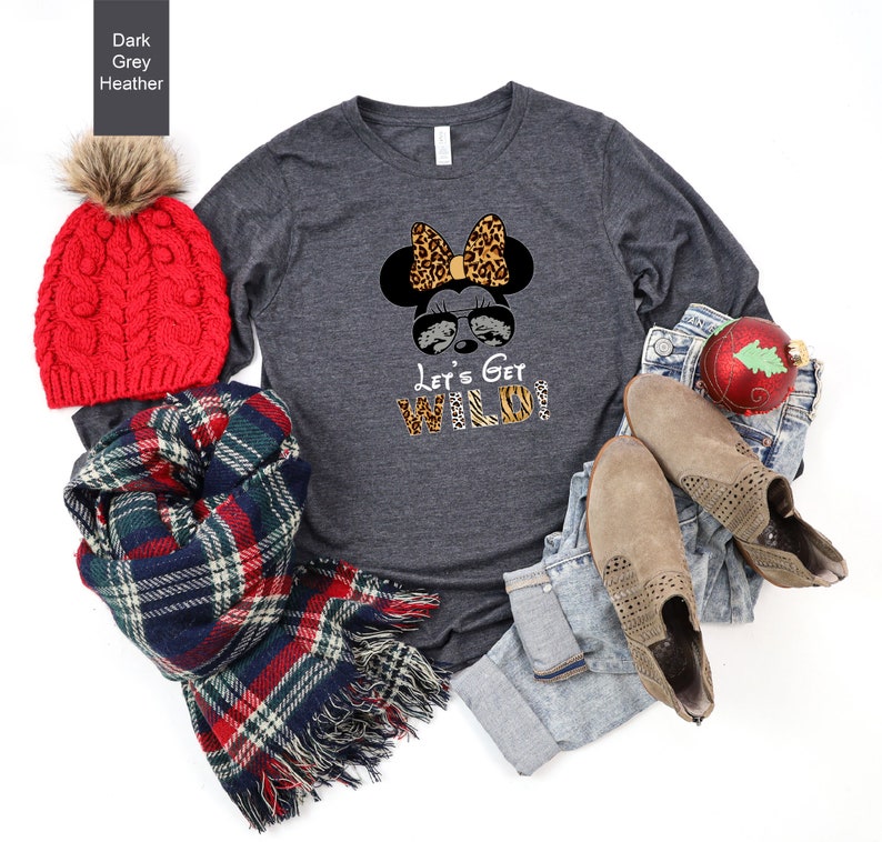 Disney Minnie Leopard Long Sleeve Tee, Let's Get Wild - Etsy