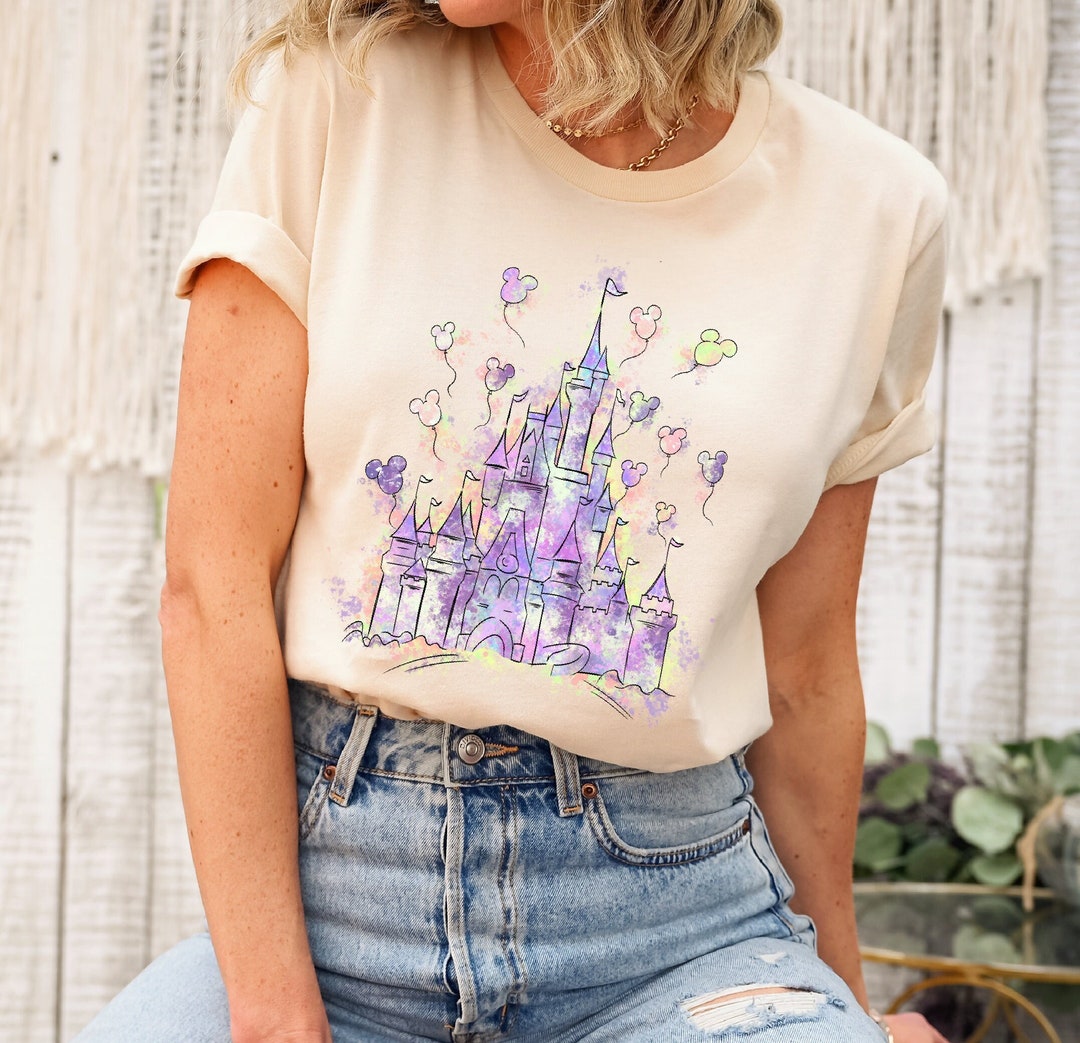 Disney Watercolor Castle Shirt, Pretty Watercolor Castle T-shirt ...