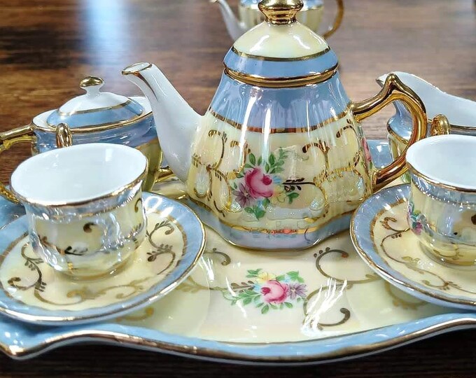 D.N. and E.I. Miniature Porcelain Tea Set Scale is 1:3 -- Complete Set ...