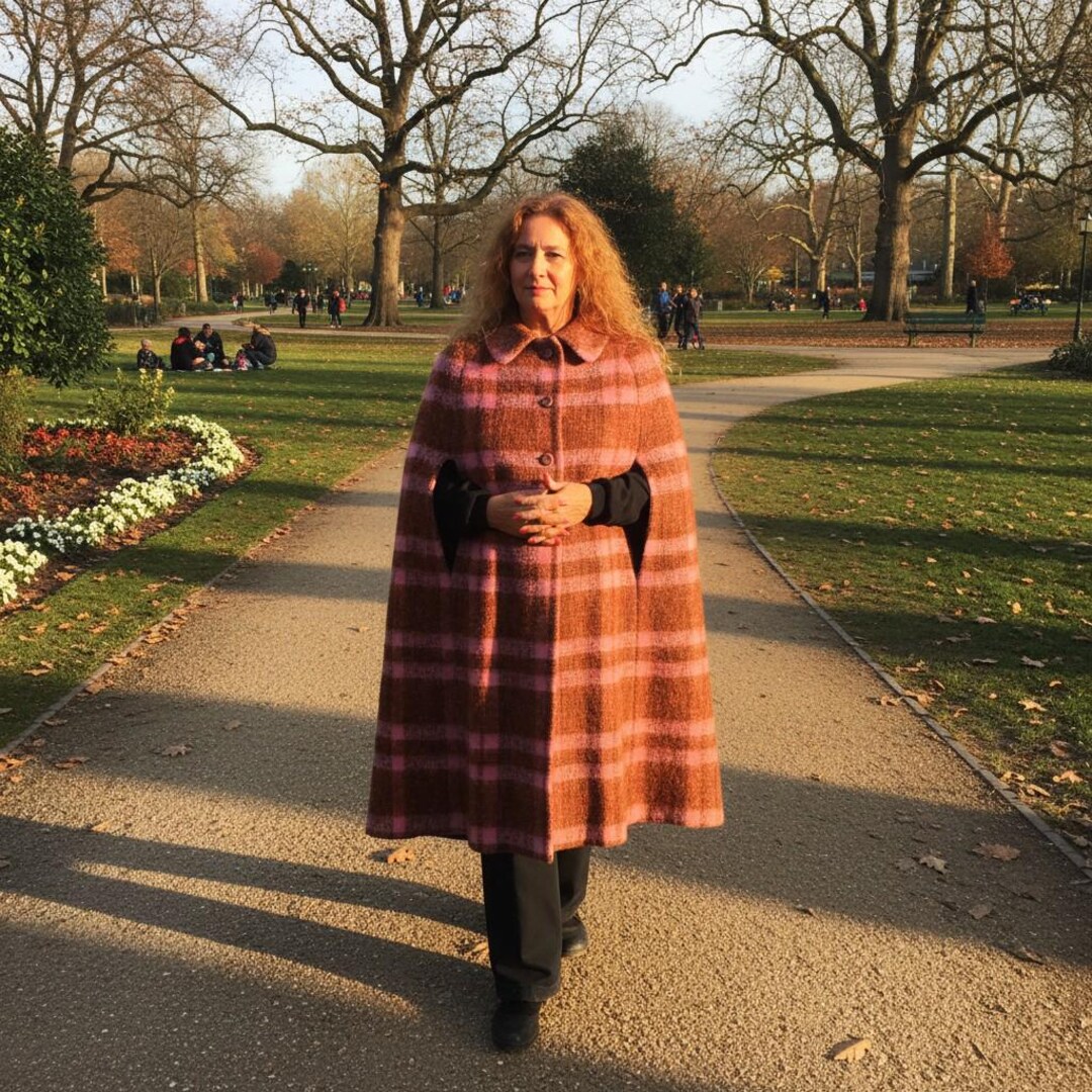 1970's-hand Woven by Donegal Design. 100% Wool Cape Coat Pink & Gray ...