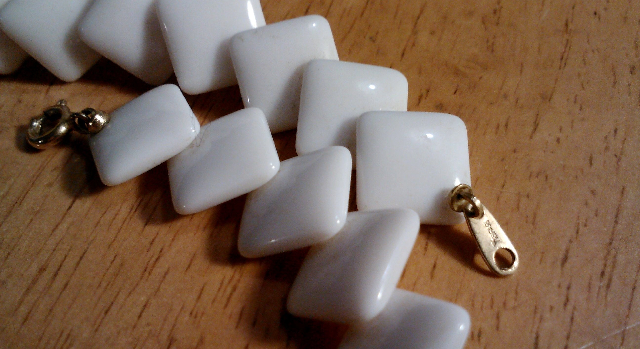Vintage Trifari Lucite Necklace. White Lucite, Square Tiles, Chiclets ...