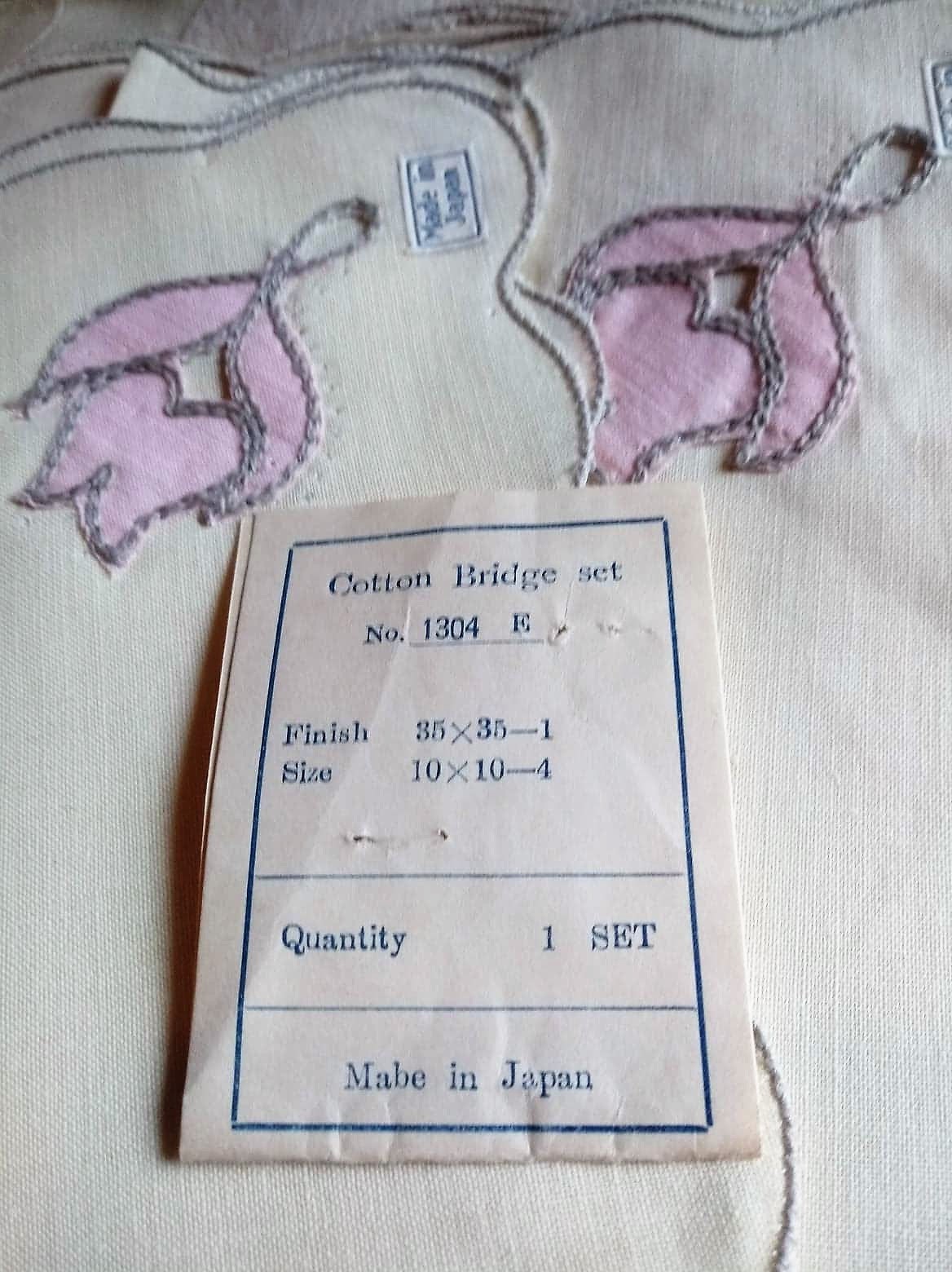 Beautiful Vintage Cotton Bridge Tablecloth & 4 Napkins. - Etsy