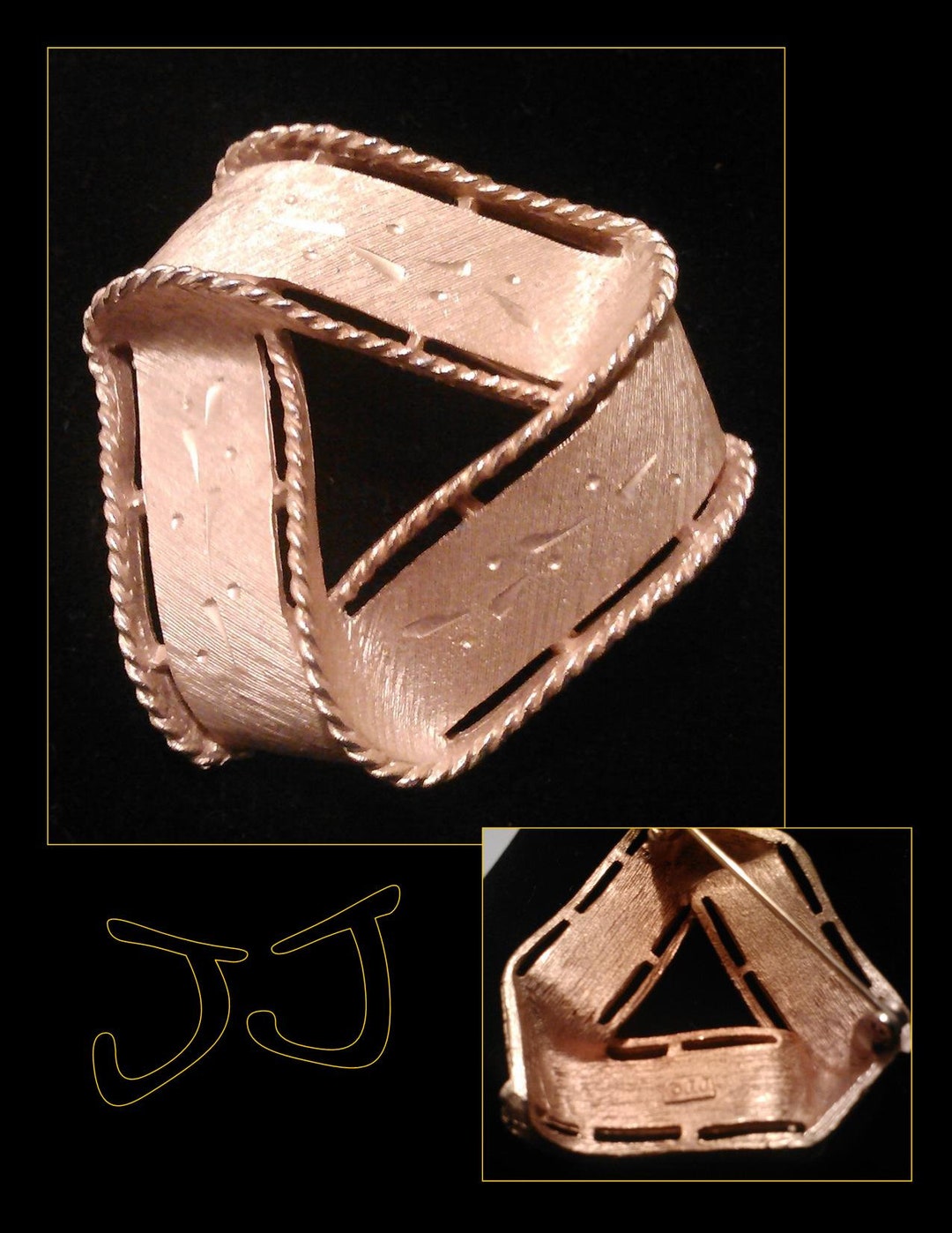 Vintage Rare JJ Triangle Brooch. Ships Free - Etsy