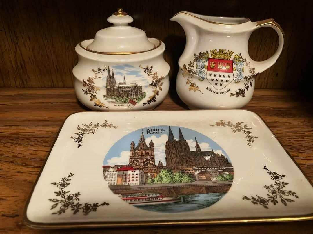 Vintage Kleiber Bavaria 22K Gold Tea Set: Cologne Cathedral Creamer ...