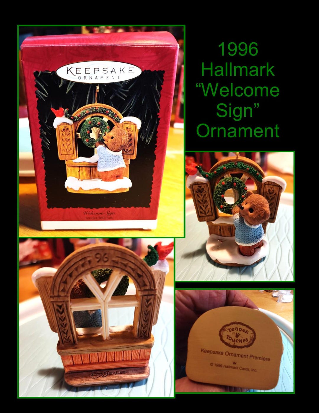 1996 Hallmark "welcome Sign" Collection Ornament. Ships Free - Etsy