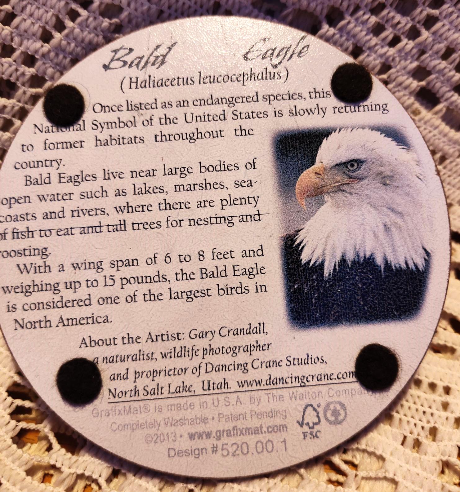 Gary Crandall Cork Artist Coaster. SHIPS FREE - Etsy