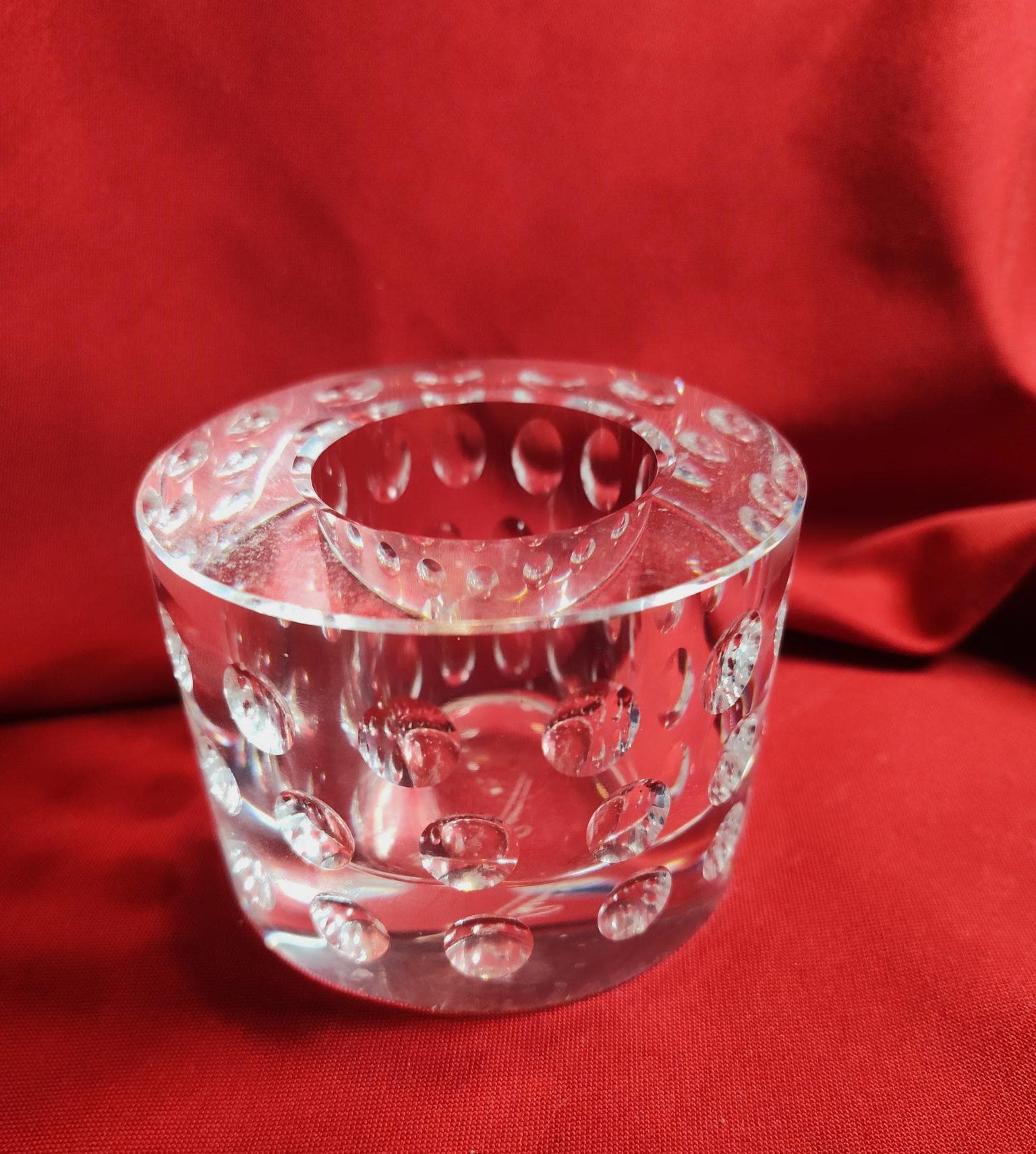 Vintage Oleg Cassini Bubble Glass Round Glass Votive Candle Holder ...