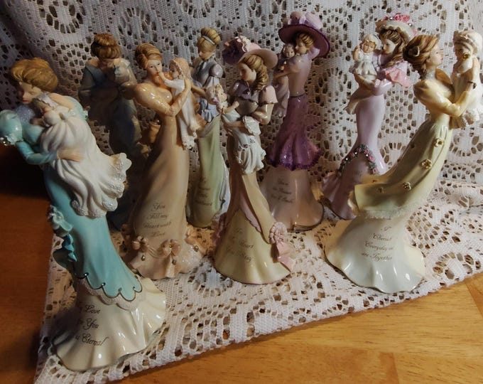 Collection of 8 Thomas Kinkade Collection Mother & Child Figurines. - Etsy