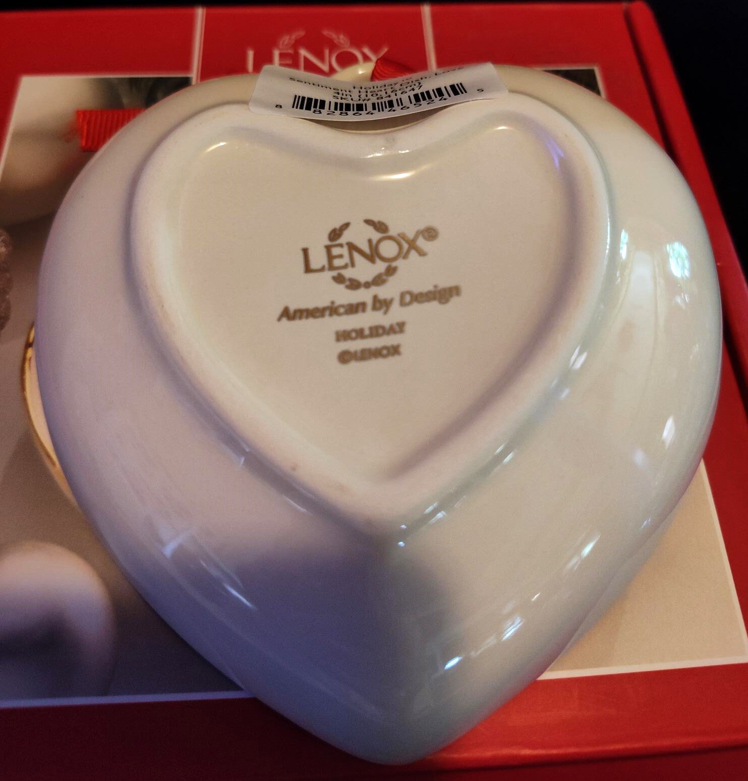 Beautiful Lenox Heart Holly Christmas 4" Trinket.candy Dish. Ships Free ...