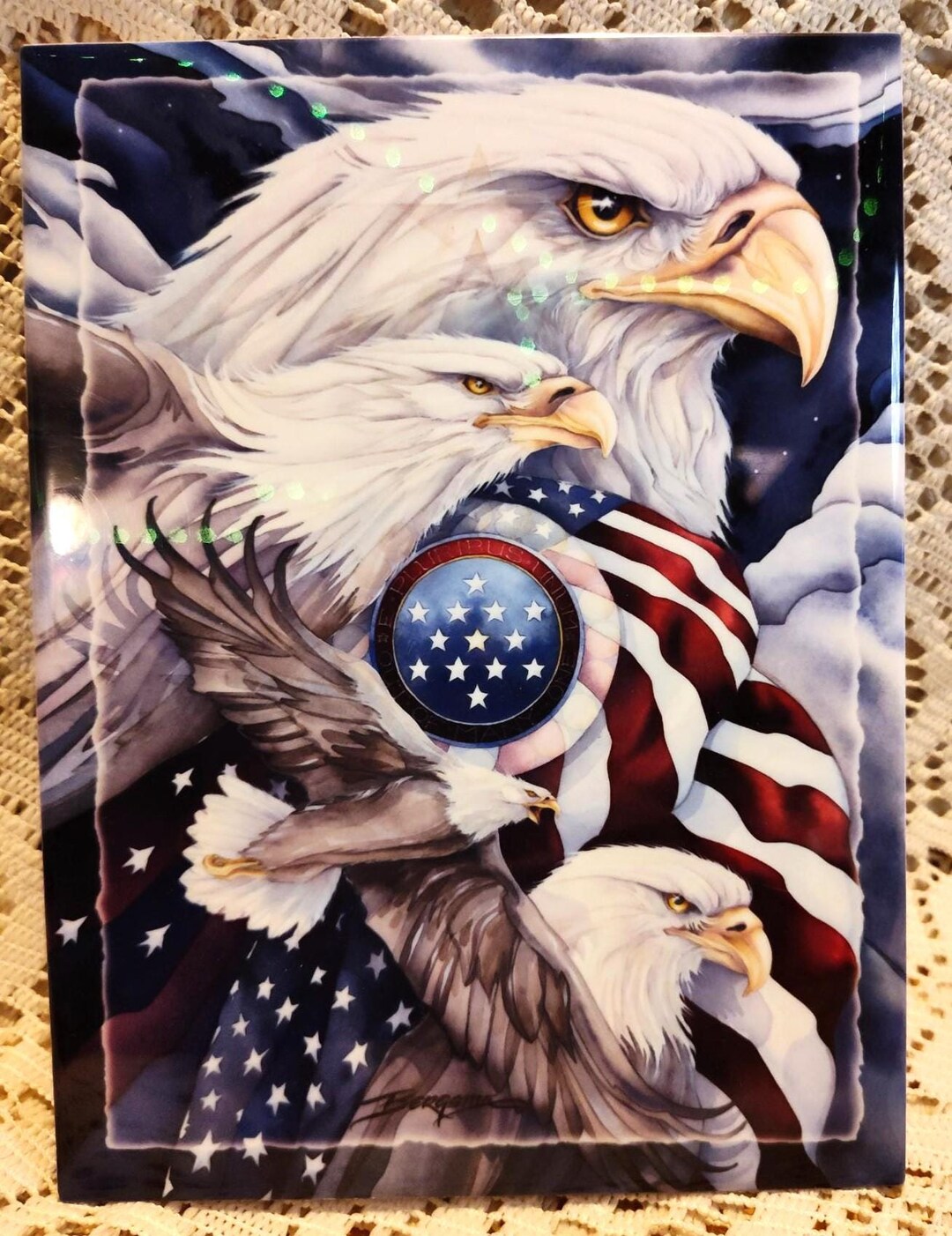 Jody Bergsma Art Print Eagles "together We Stand" Ceramic Tile. SHIPS ...