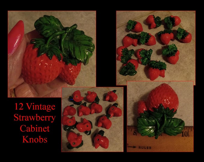 12 1970's Double Strawberry Cabinet Knobs. Ships FREE - Etsy