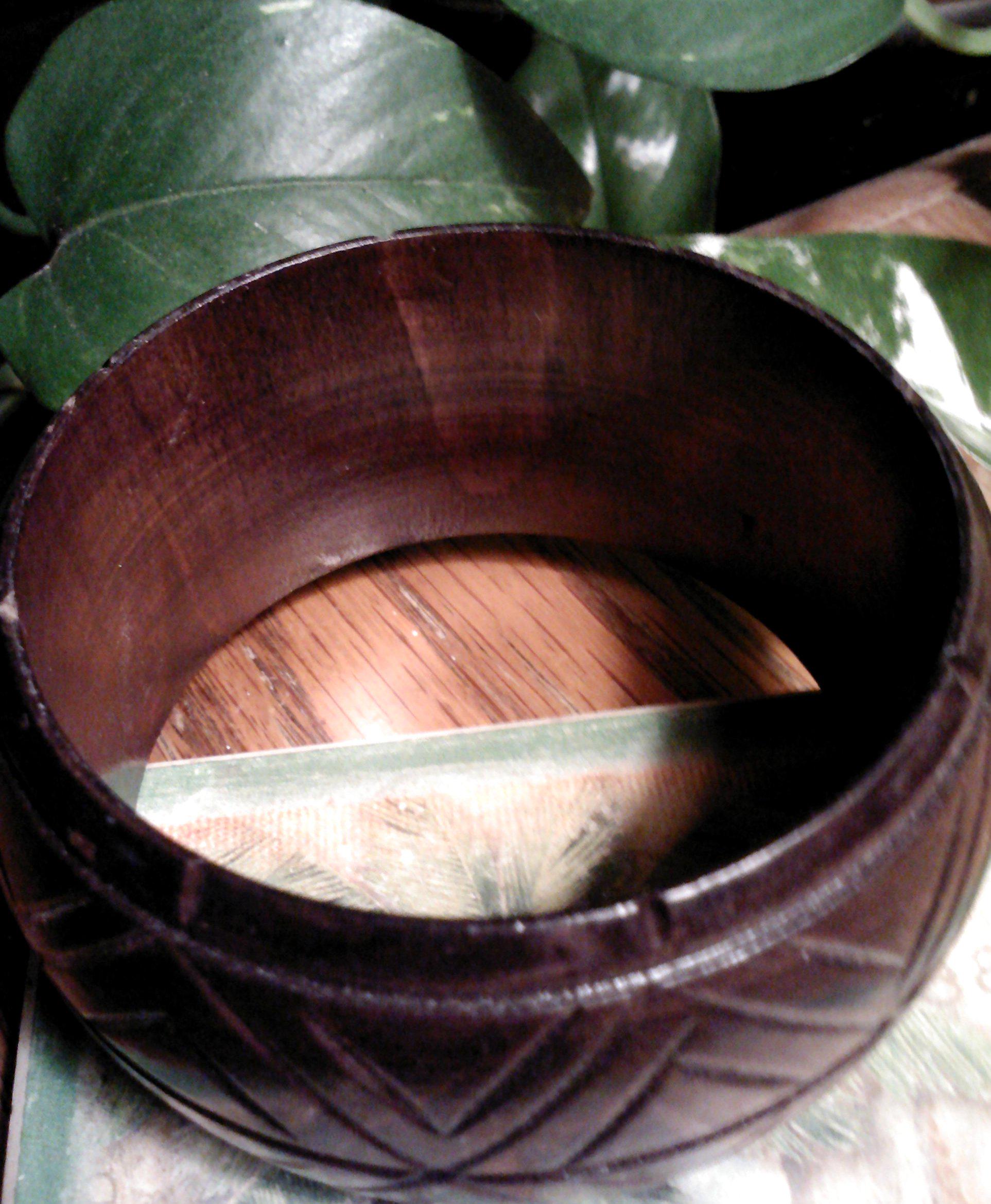 Vintage Dark Wooden Boho Carved Bangle Bracelet. Ships Free - Etsy