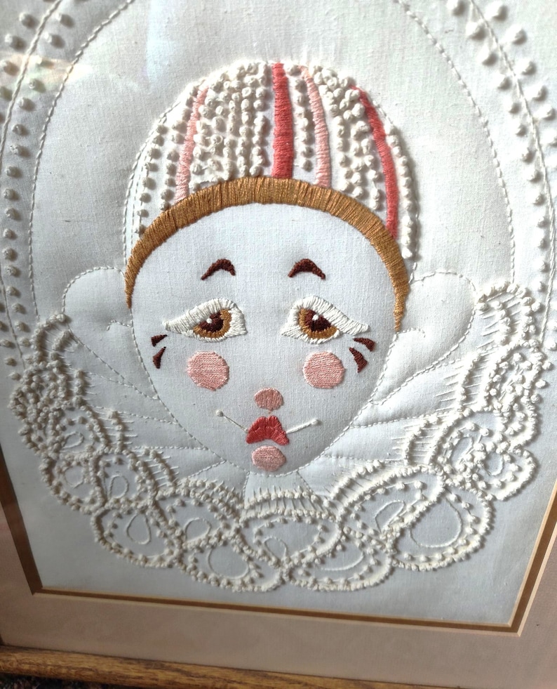 Rare & Beautiful Embroidery Clown Framed Art. 1984, Ships Free - Etsy