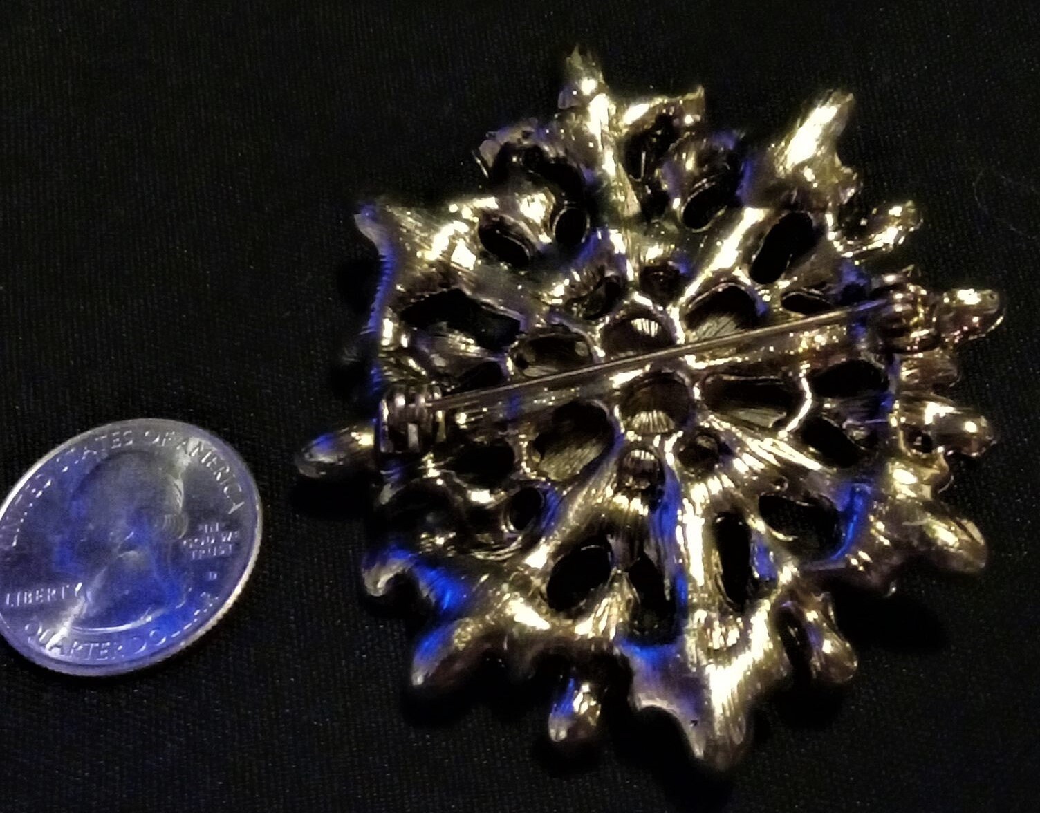 Rare 1960's Large Brown, Amber Rhinestone Cabochon Brooch. - Etsy