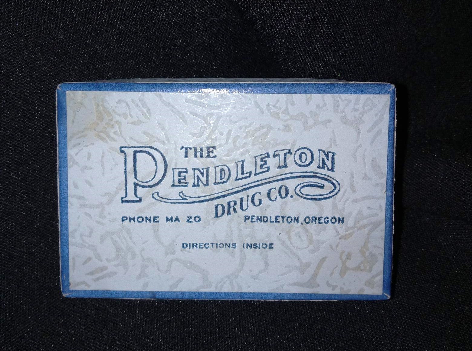 1950s Cardboard Box , Blue, Handmade, Box of Pills, Pharmacy, Drug ...