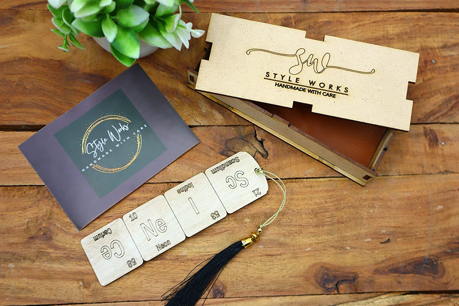 Style Works Periodic Table of Elements Wooden Bookmark, Science ...