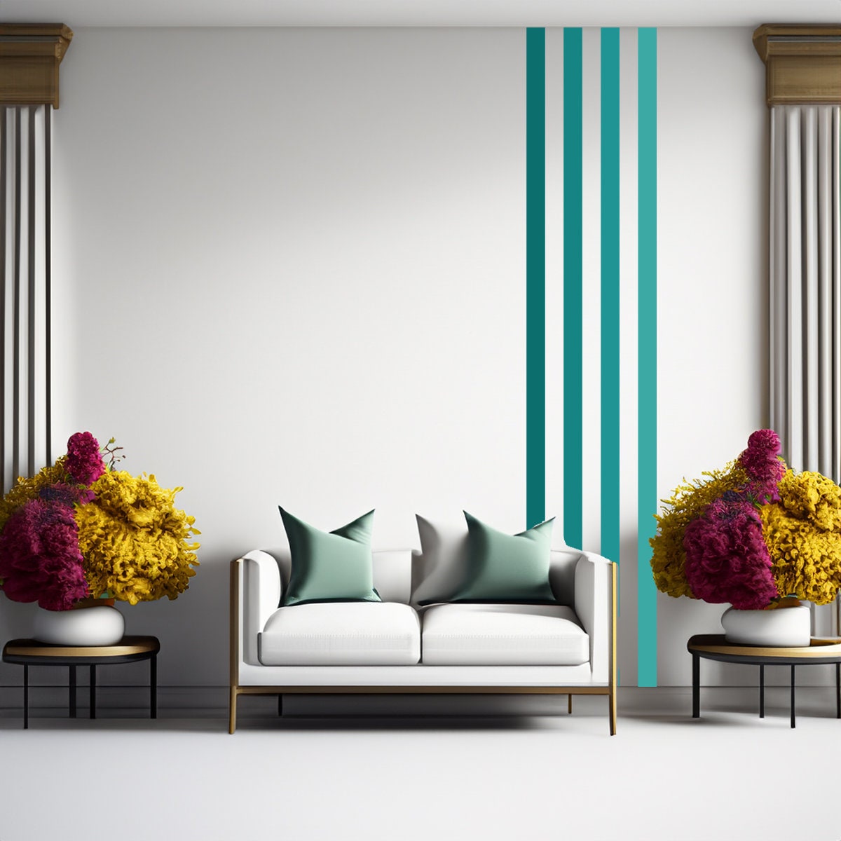 Easy Stripes Wall Decals, Striped Wall Art, Geometric, Minimalist ...