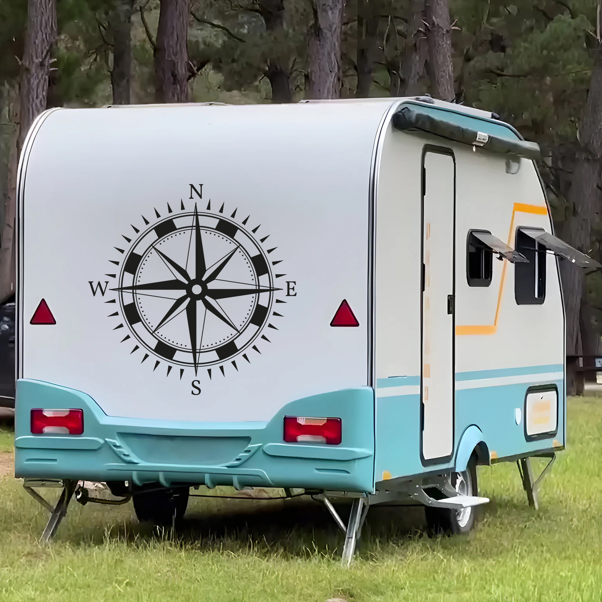 Caravan Compass Sticker Decal, Waterproof Motorhome Decor - Etsy