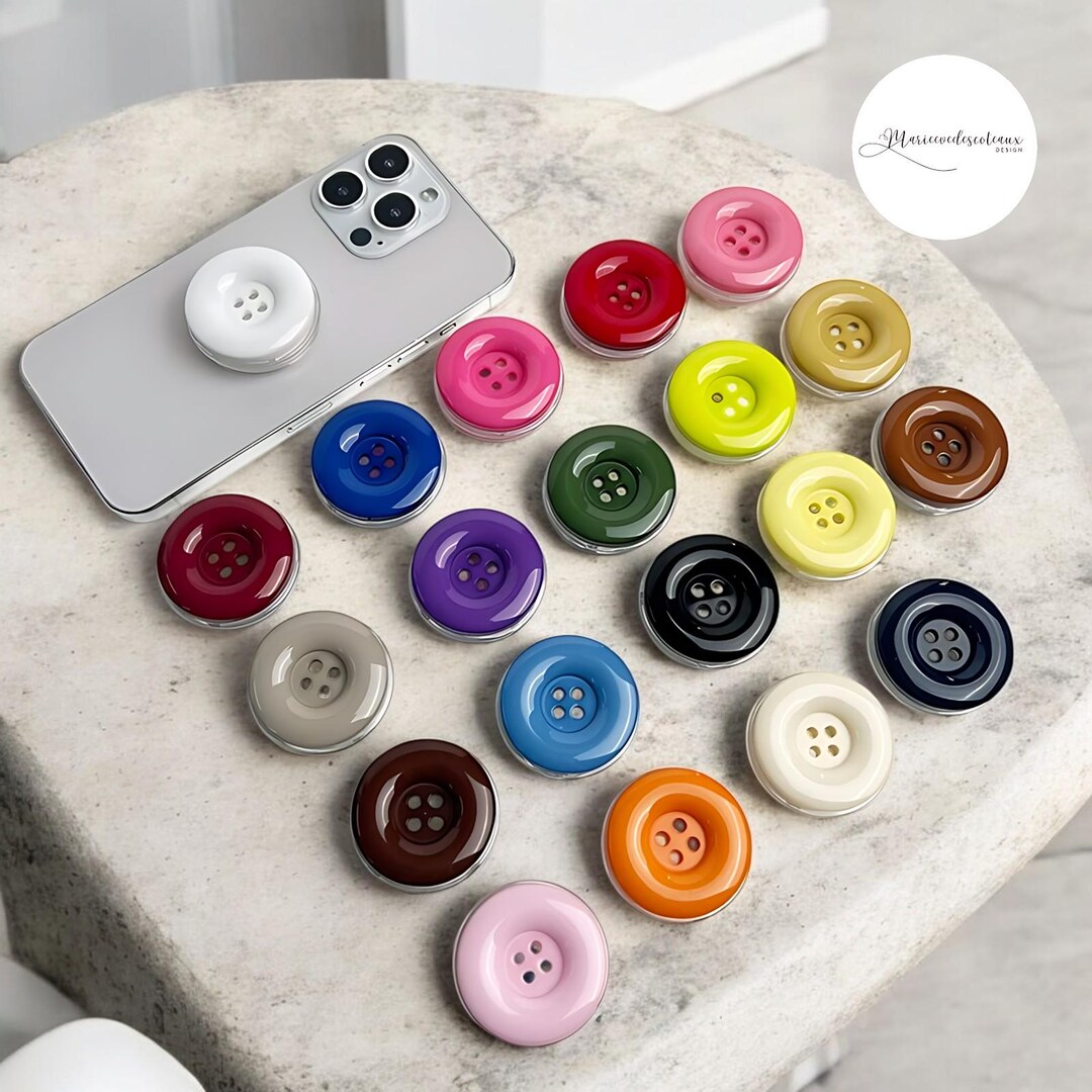 Cute Button Phone Grip – Universal Pop Phone Holder, Stand & Bracket, Fun Griptok Accessory ...
