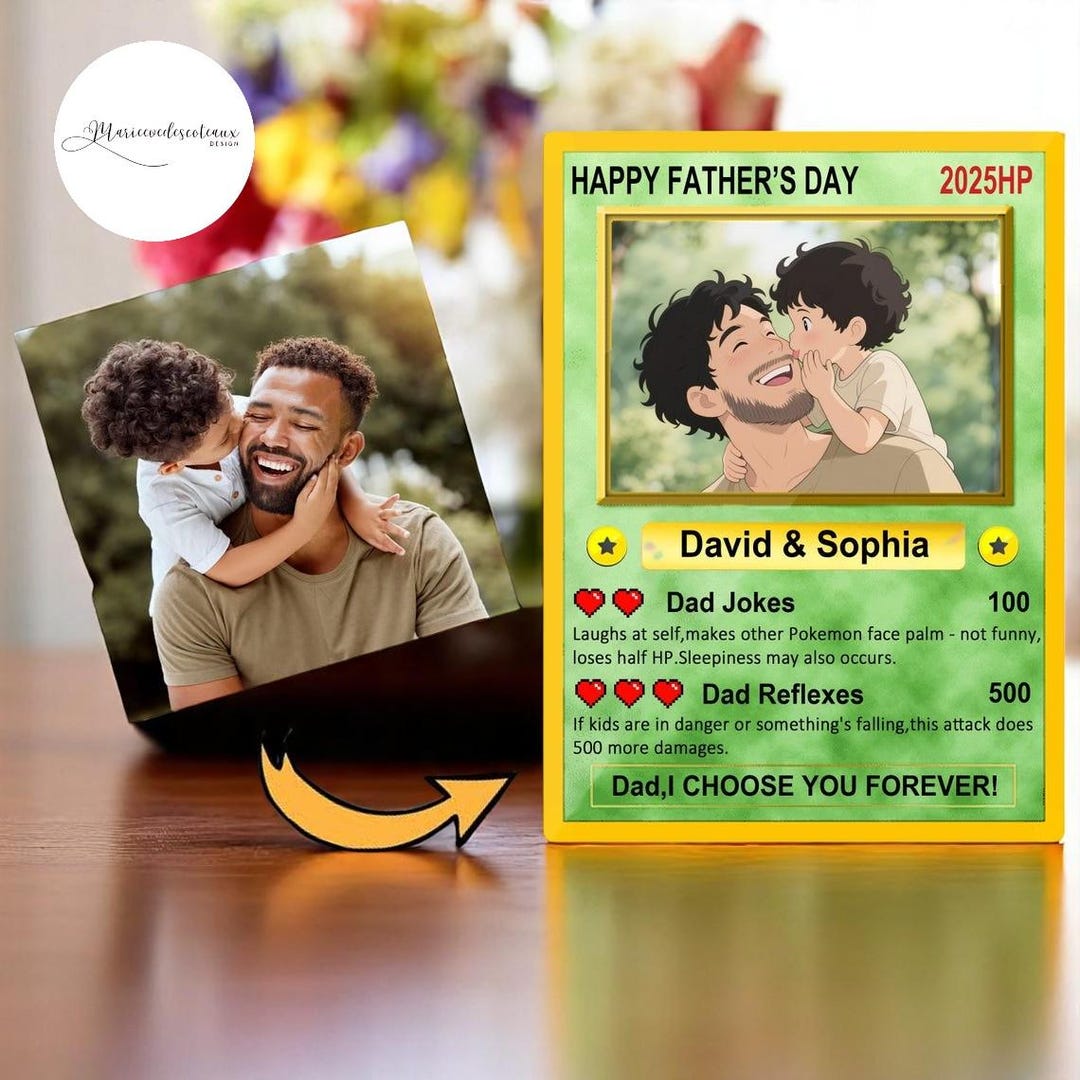Custom Anime Trading Card for Dad – Personalized Father's Day Gift From ...