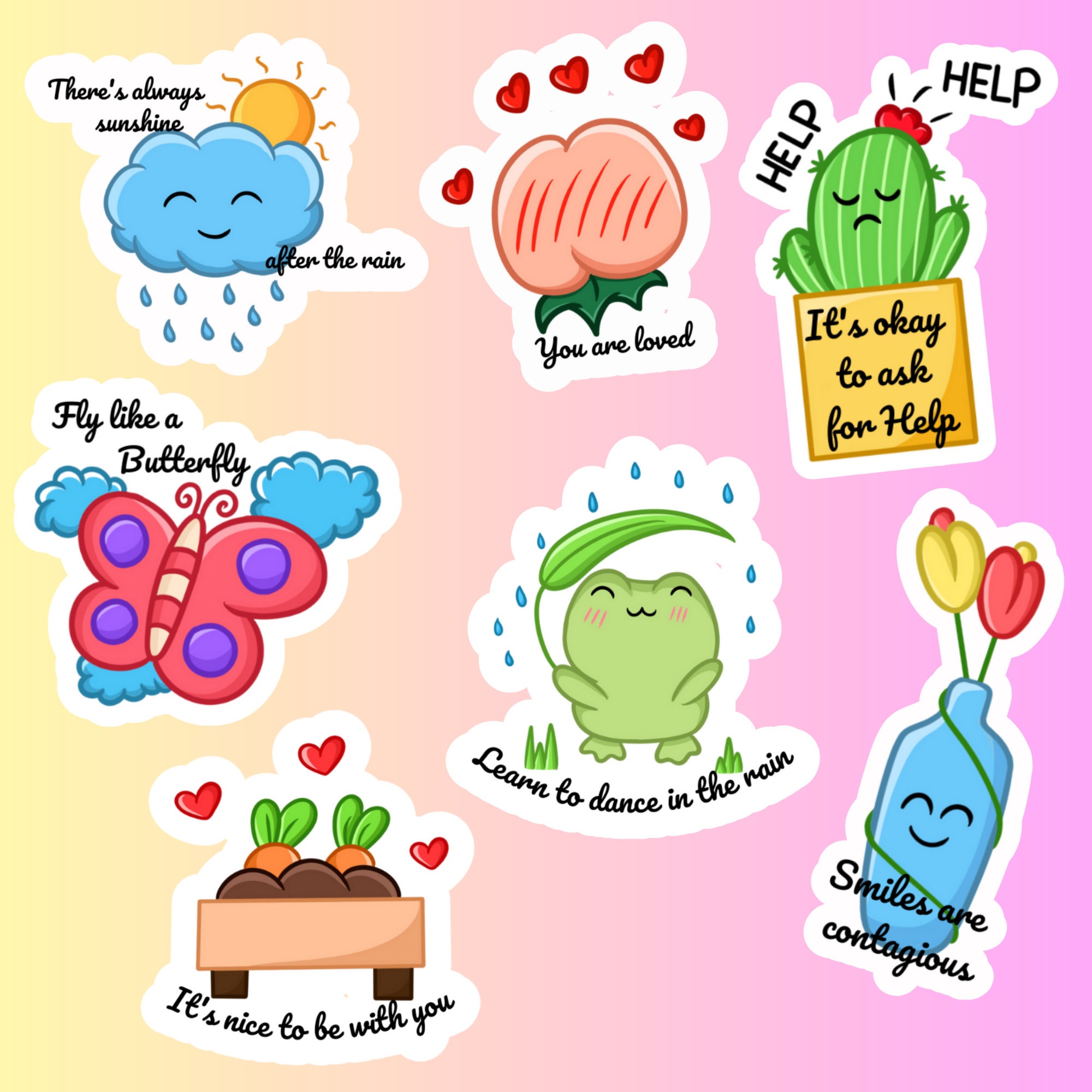 Cute Kawaii Anime Stickers Set, Perfect Gift for Teens, Fun Bullet ...