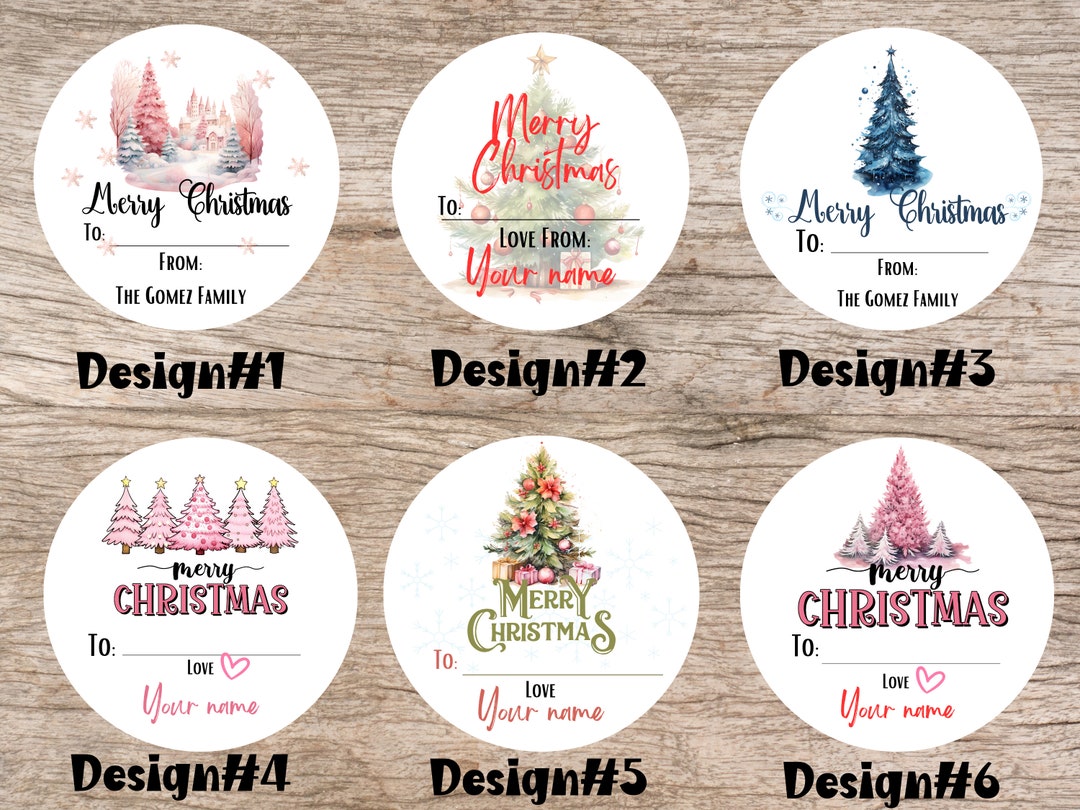 Custom Festive Christmas Sticker Gift Tag Stickers Various Designs ...