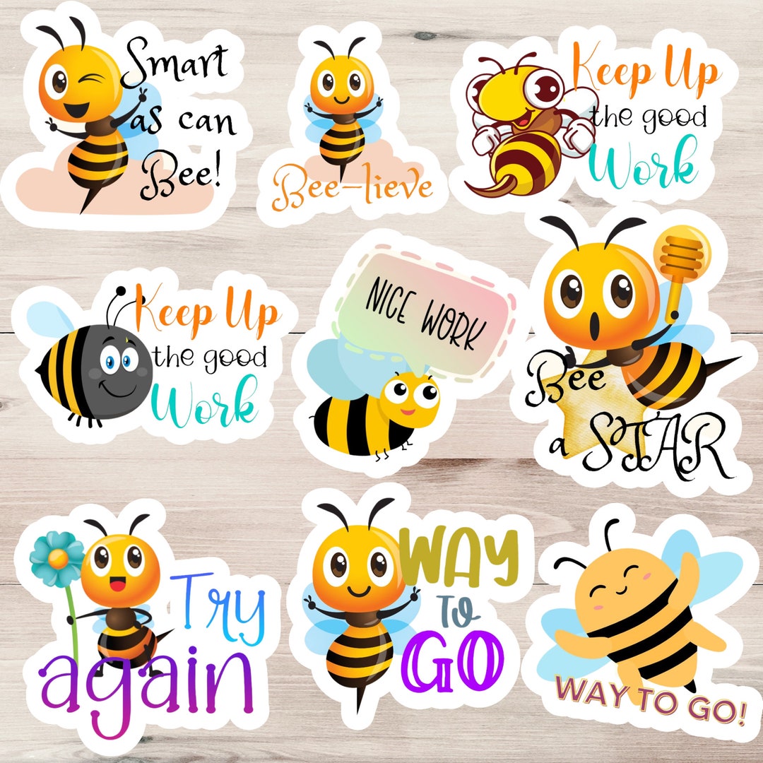 Bee Motivational Stickers for Students and Teachers, Inspire Learning ...