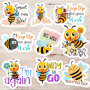 Bee Motivational Stickers: Classroom Decor, Teacher Gifts - Etsy