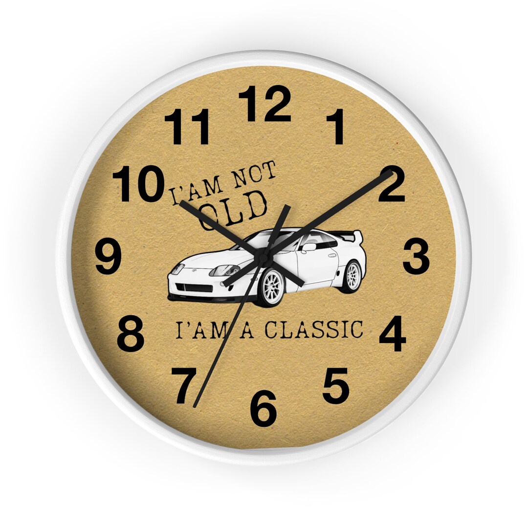 10-inch MK4 Supra Wall Clock in Wooden, White, and Black Colors, Garage ...