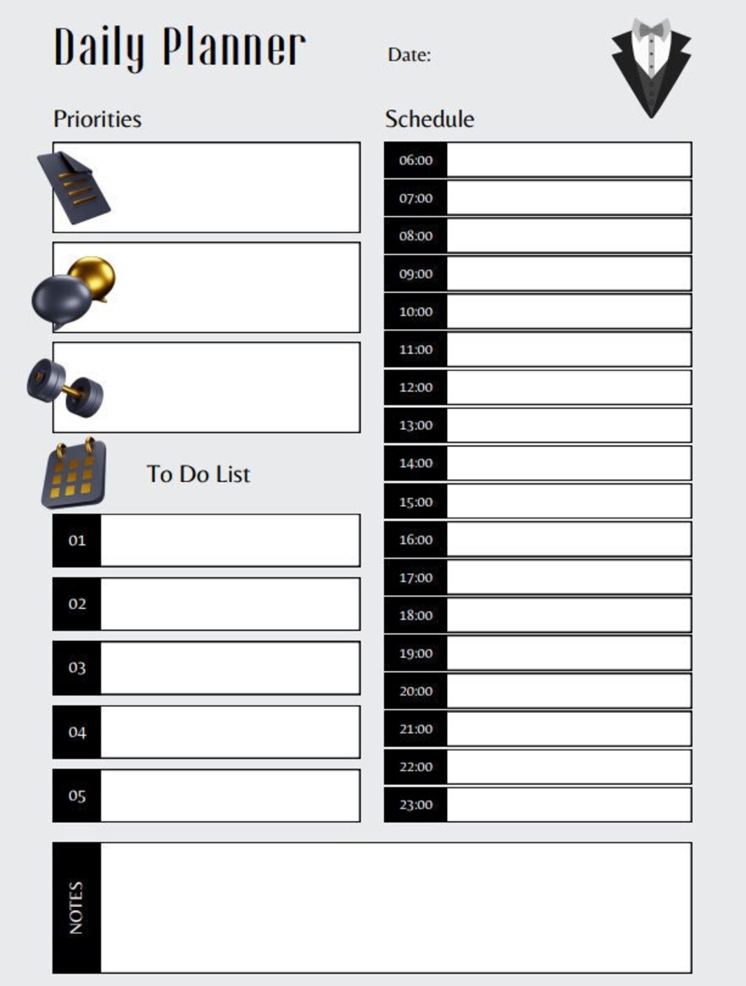 Daily Planner for Men - Etsy