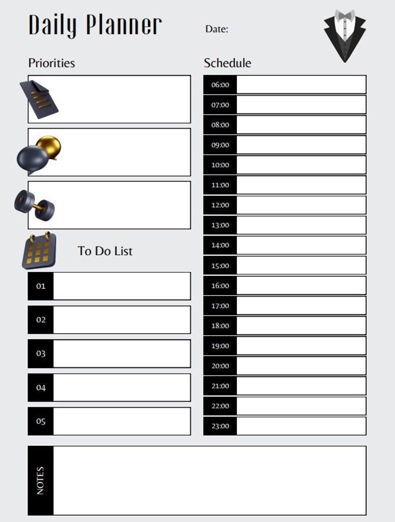 Daily Planner for Men - Etsy