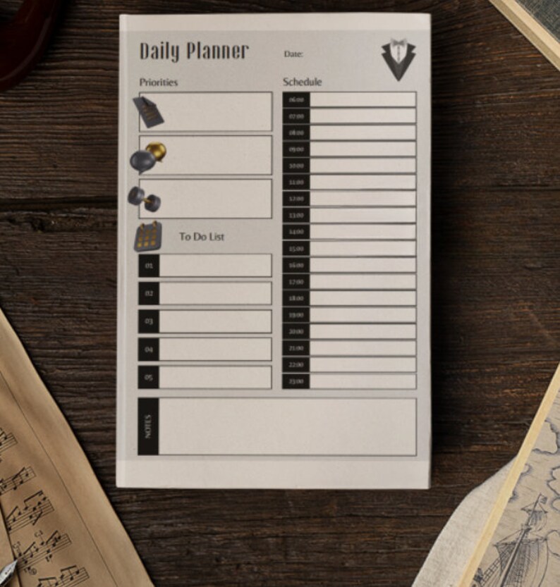 Daily Planner for Men - Etsy