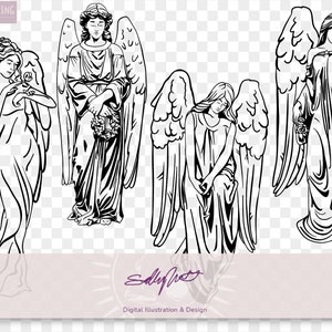 Angel SVG Set | 10 Pack | SET #5 | Svg Cut Files | Svg-png-dxf | Angel ...