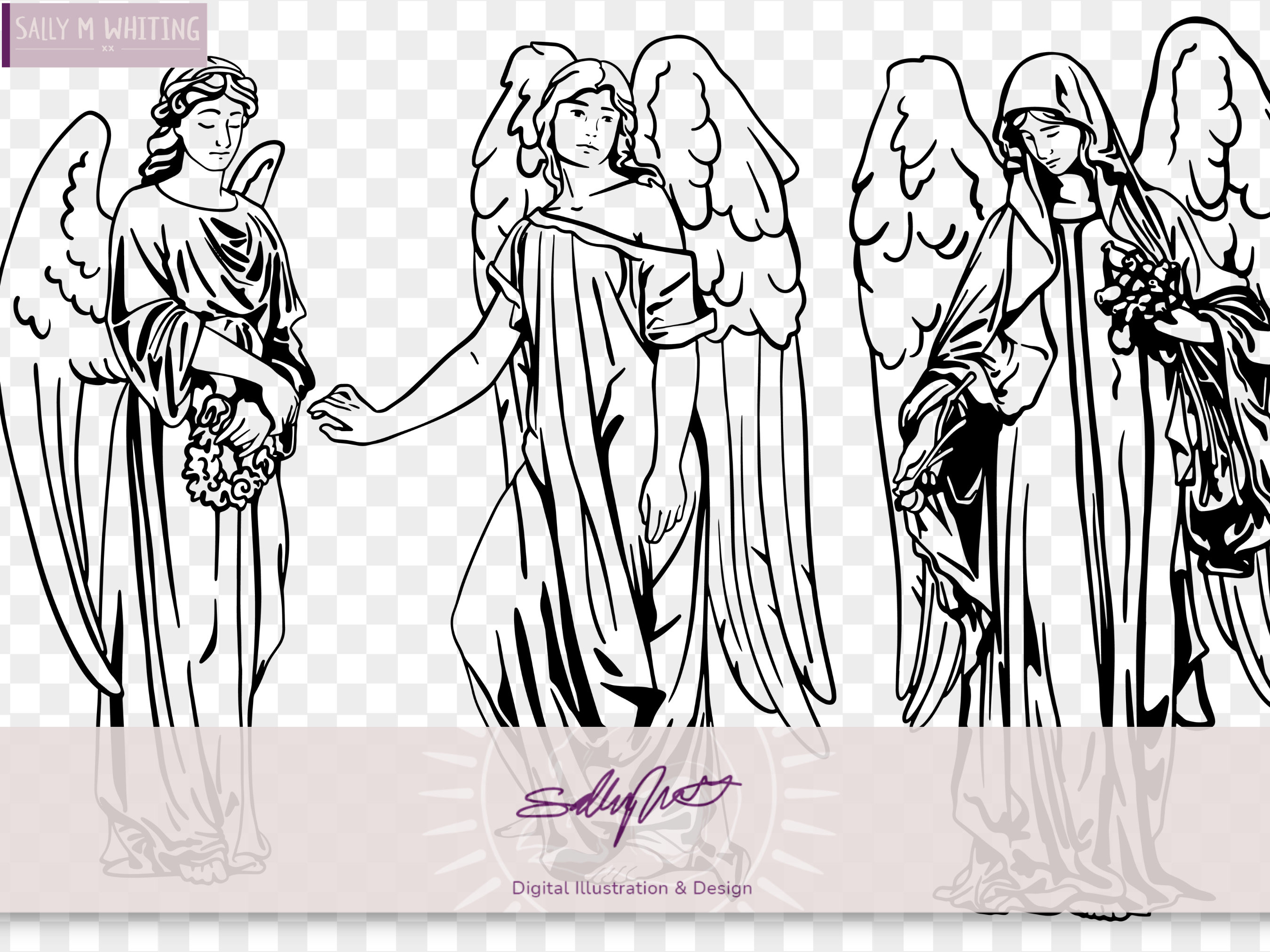 Angel SVG Set | 10 Pack | SET #5 | Svg Cut Files | Svg-png-dxf | Angel ...