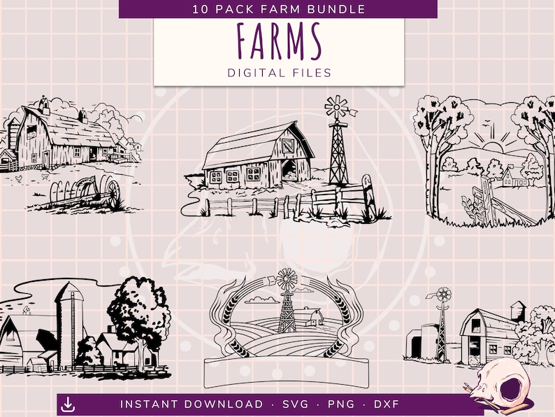 Farm SVG Bundle | 10 Pack | SET #1 | Svg Cut Files | Svg-png-dxf | Farm ...