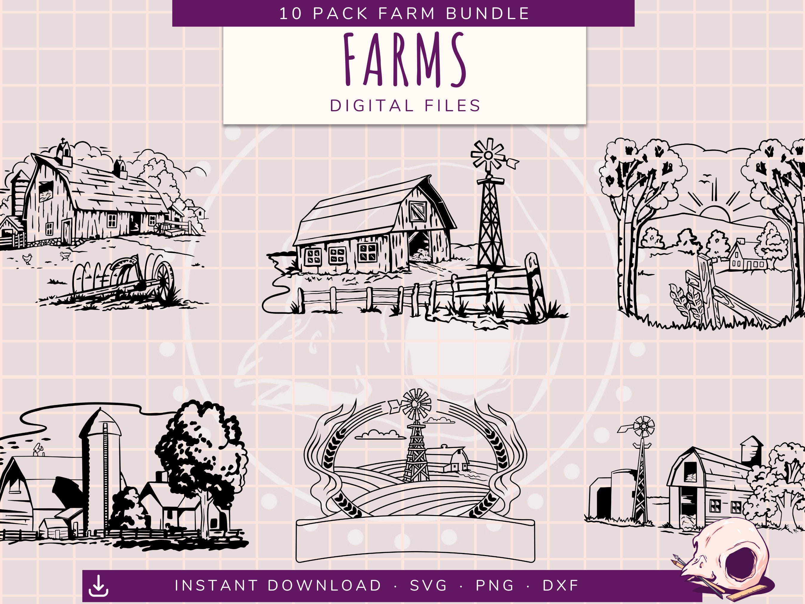Farm SVG Bundle | 10 Pack | SET #1 | Svg Cut Files | Svg-png-dxf | Farm ...