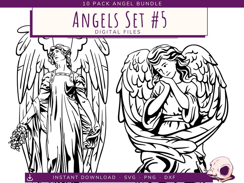 Angel SVG Set | 10 Pack | SET #5 | Svg Cut Files | Svg-png-dxf | Angel ...