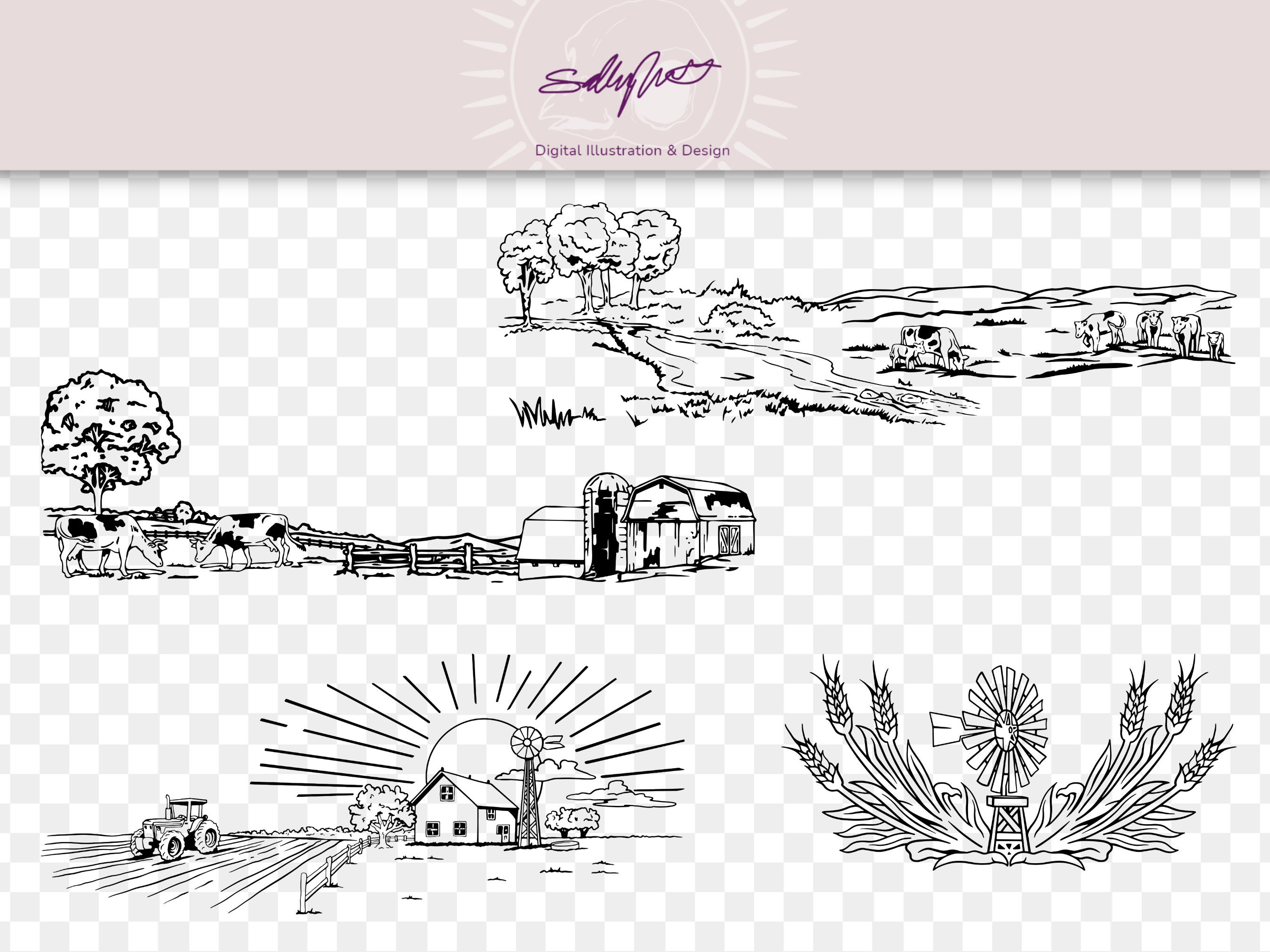 Farm SVG Bundle 10 Pack SET 1 Svg Cut Files Svg-png-dxf Farm Vectors ...