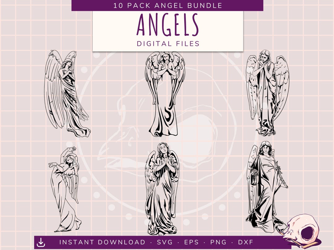 Angel SVG Bundle | 10 Pack | SET #2 | Svg Cut Files | Svg-png-dxf-eps ...