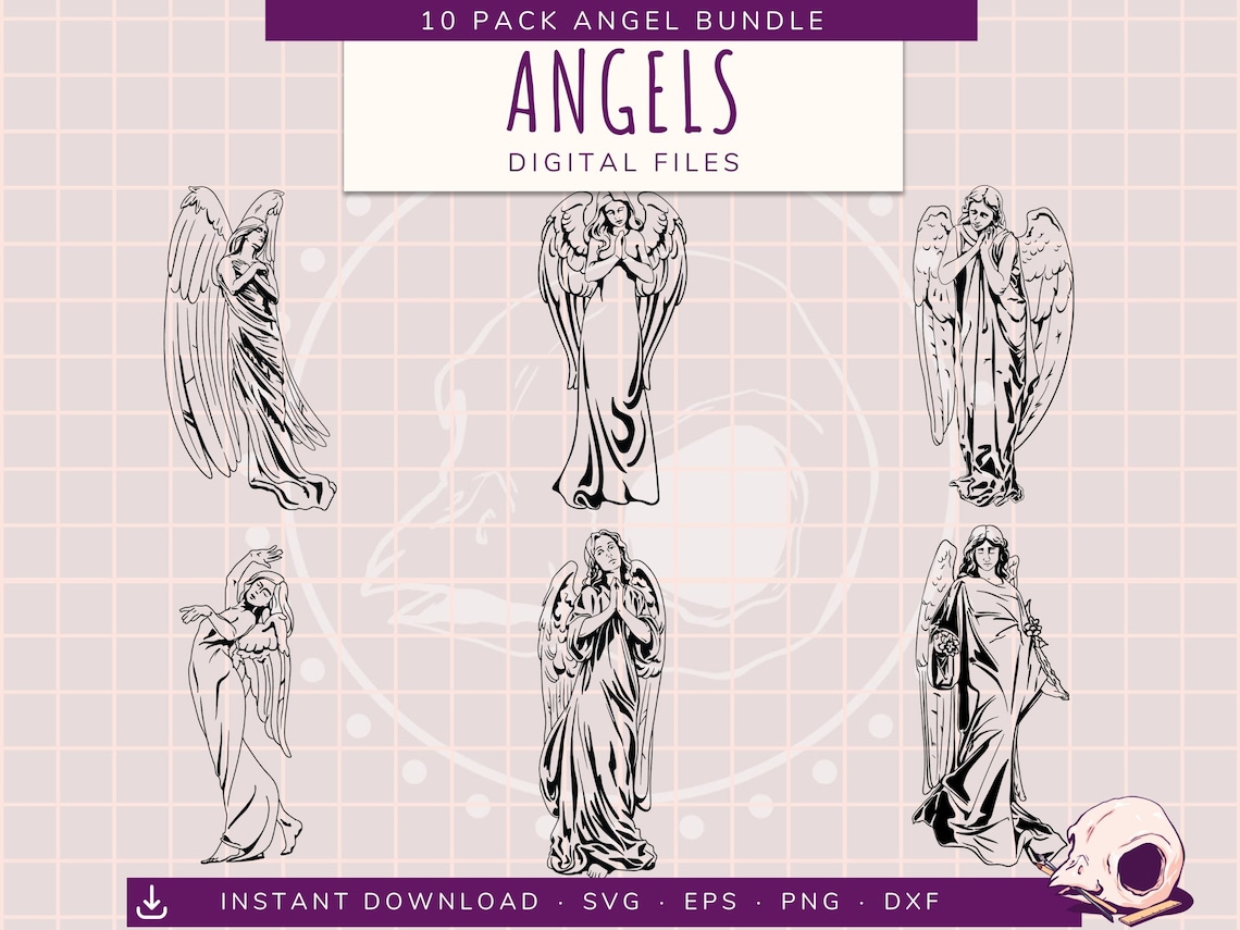 Angel SVG Bundle | 10 Pack | SET #2 | Svg Cut Files | Svg-png-dxf-eps ...