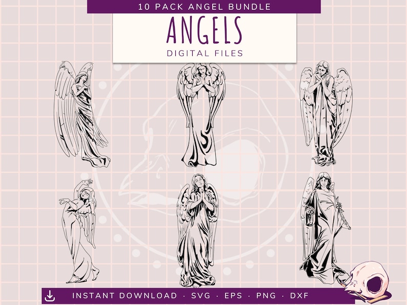 Angel SVG Bundle | 10 Pack | SET #2 | Svg Cut Files | Svg-png-dxf-eps ...